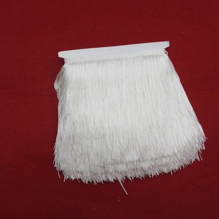 Полиэстерная бахрома для пошива Белый, 15cm, white