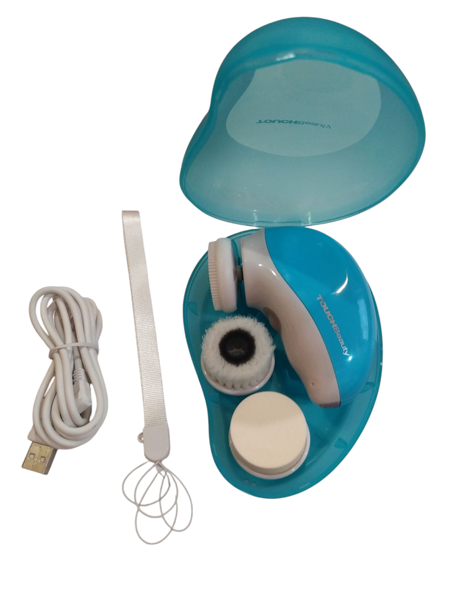 Набор для очищения кожи TouchBeautyAS-1387 3 насадки, белый/голубой