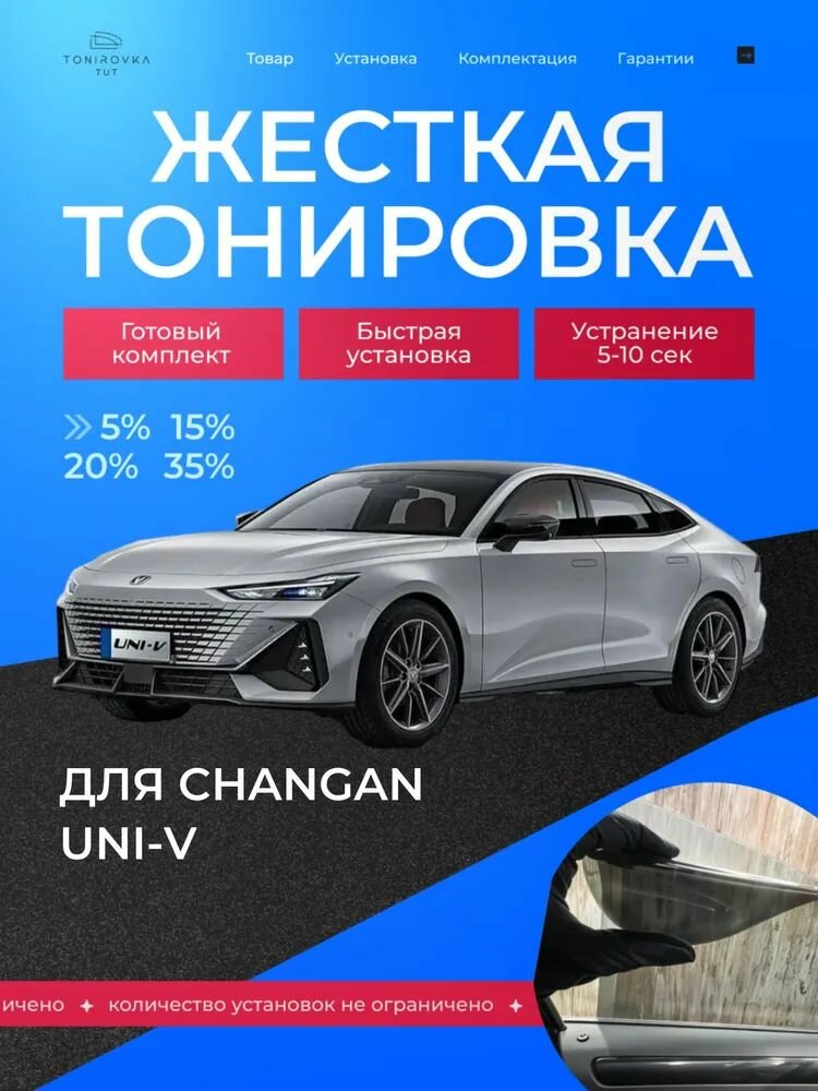PREMIUM PLUS жёсткая тонировка Changan UNI-V 20% / премиум плюс съёмная тонировка Чанган Юни-В 20%
