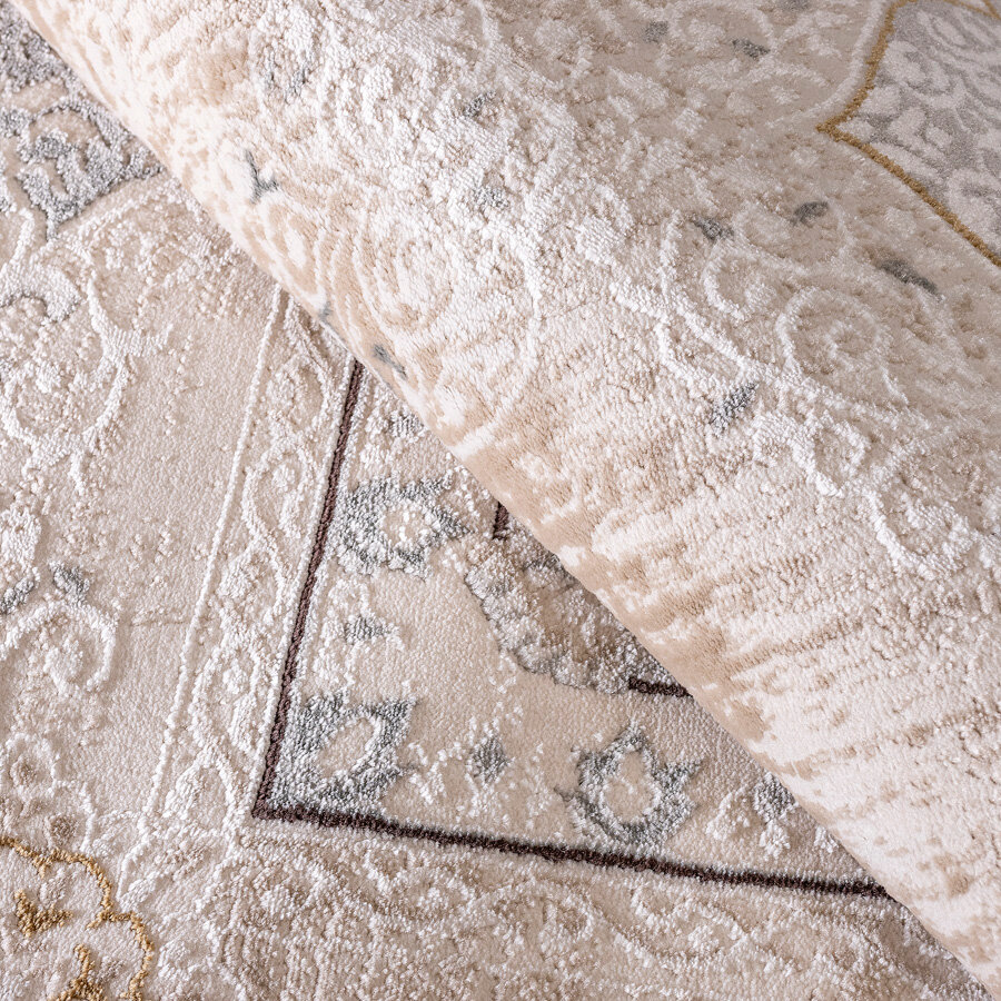 Ковер, Прямой, Бежевый, Серый, Коричневый, Золотистый, Классический, Винтажный, на пол, в гостиную, спальню, в ассортименте (150 см. на 300 см.)