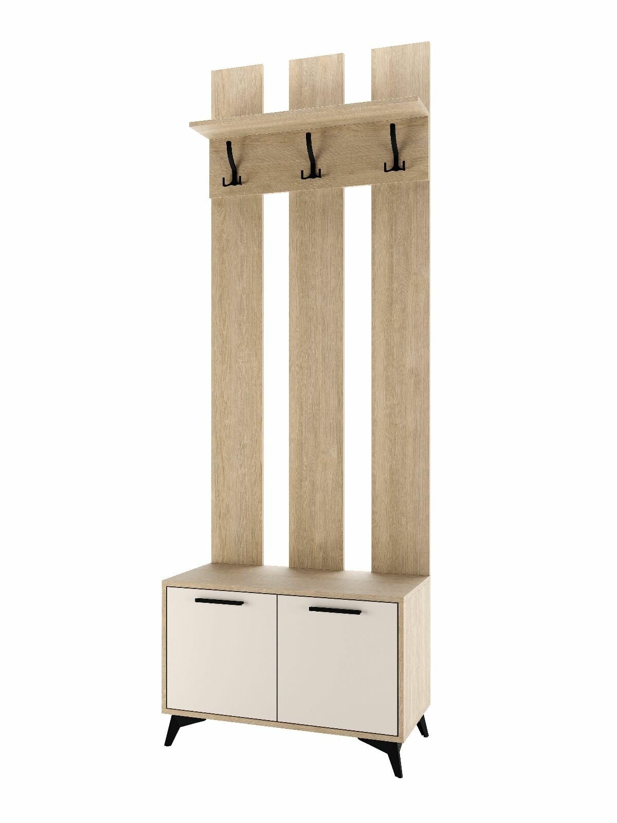 Прихожая Памир Ева Тумба + Вешалка, 800 мм, Дуб экспрессив - Сатин