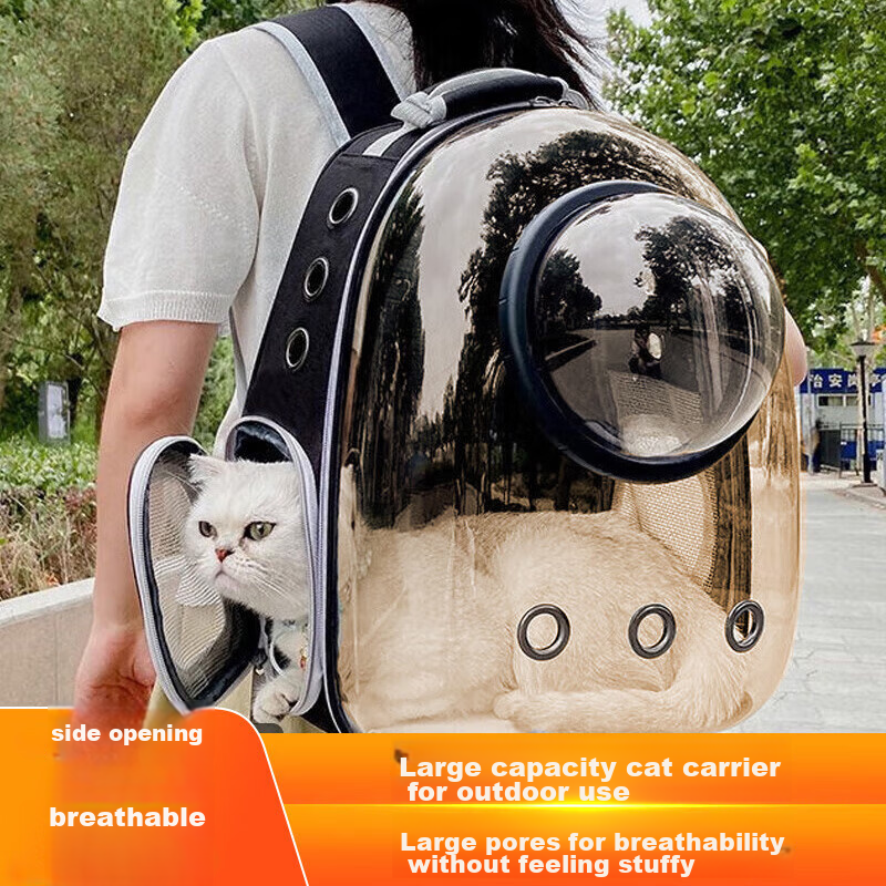 Licheers Large Pet Carrier Backpack, Portable Space Capsule Cat Cage, Dog Bag, Breathable Double Shoulder Large Capacity Cat Backpack