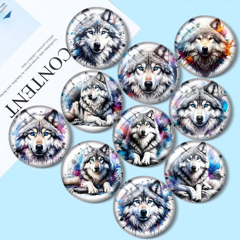 Круглые стеклянные кабошоны 12/16/18/25 мм 12 мм, 10pcs-BG5042-mixed