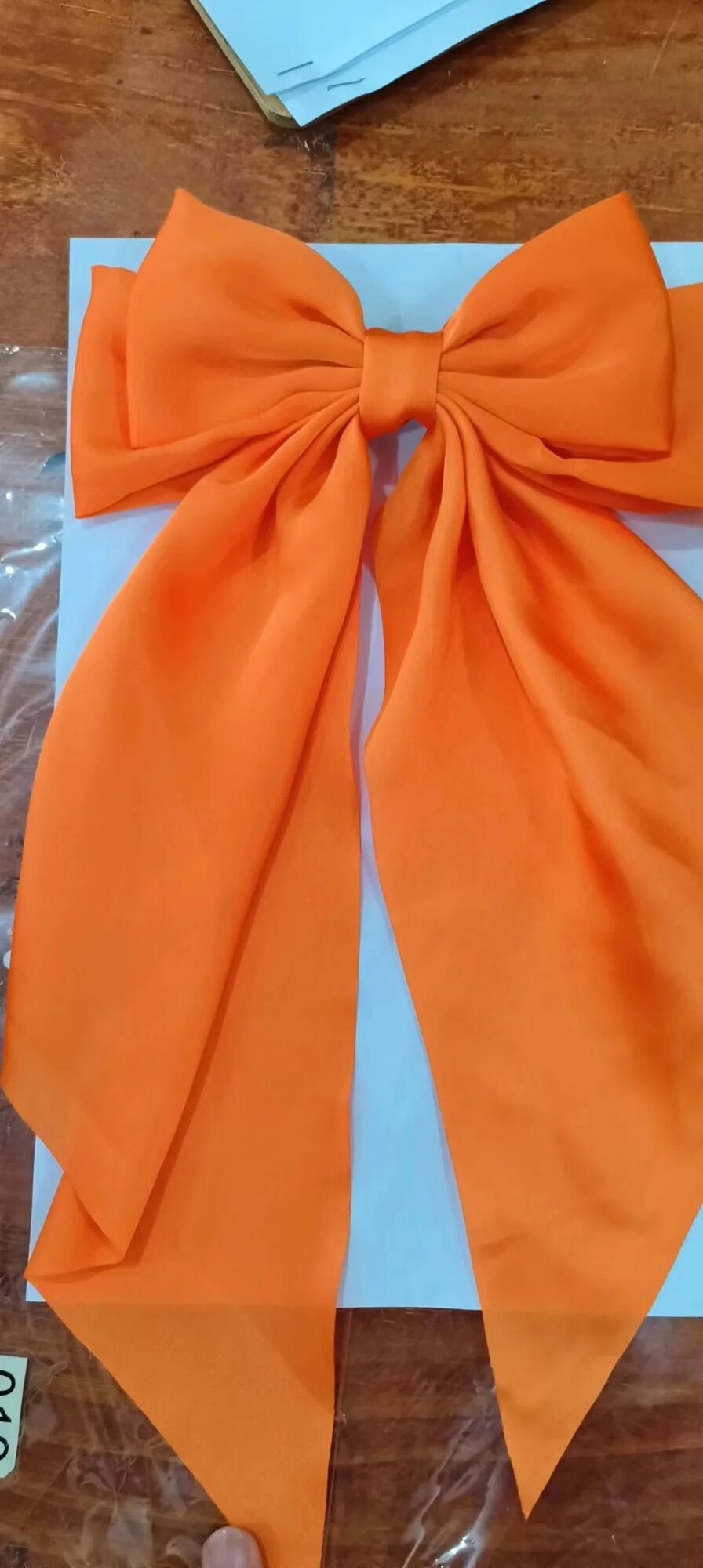 Заколка для волос "Высокий верх с черепом", ярко-оранжевая