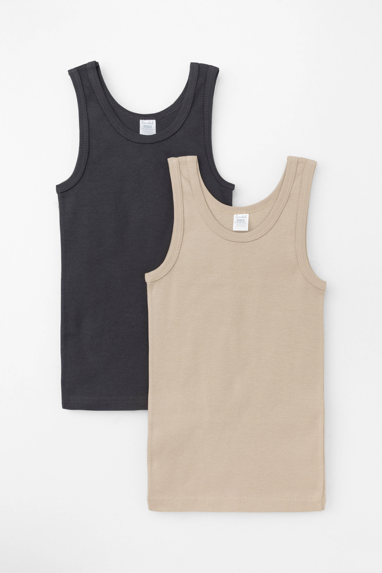 Майка К 1182-2уп/темно-бежевый,темно-серый