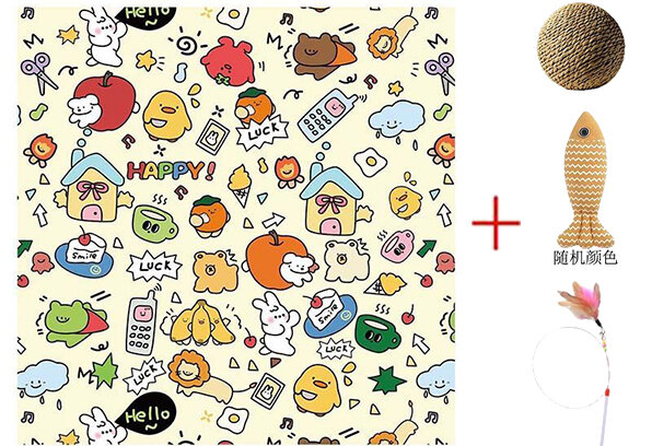 Ткань "Обернутая кошкой", для кошек, 100 лоскутов, мультиколор