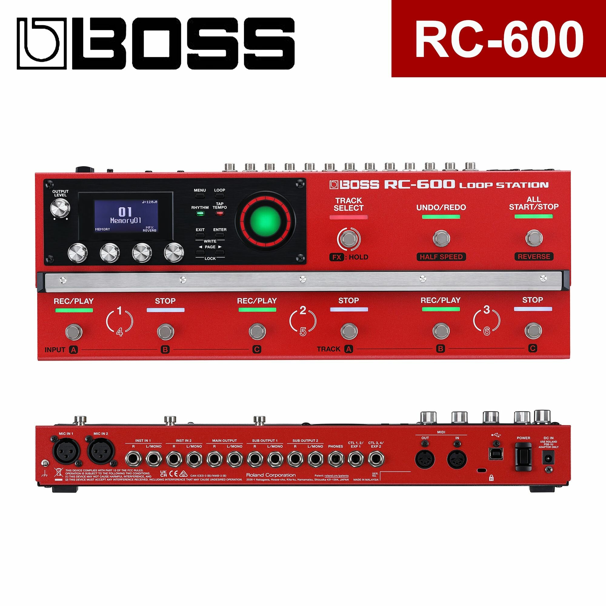 BOSS RC-600 Многофункциональная педаль эффектов Loop Station для электрогитары и бас-драм-машины