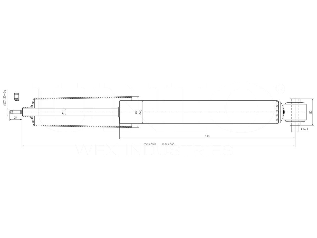 UNIO SAB-10753 (31277372 / 31277782 / 31290335) амортизатор газовый задней подвески Volvo (Вольво) xc60 08-