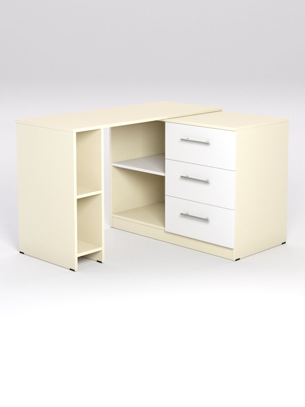 Поворотный компьютерный стол Триумф 1, Крем Вайс и Белый. Производитель товара - компания Westcom.