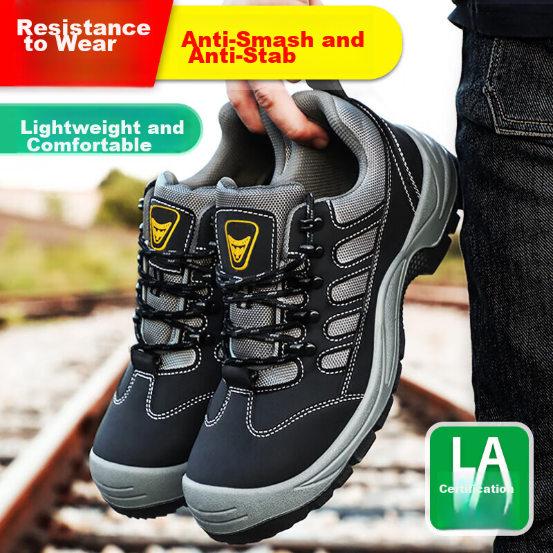 Jingtu Safety Shoes for Men, Wear-Resistant, Steel Toe Cap, Puncture-Resistant, Protective Work Site Functional Shoes 2083-J Size 41