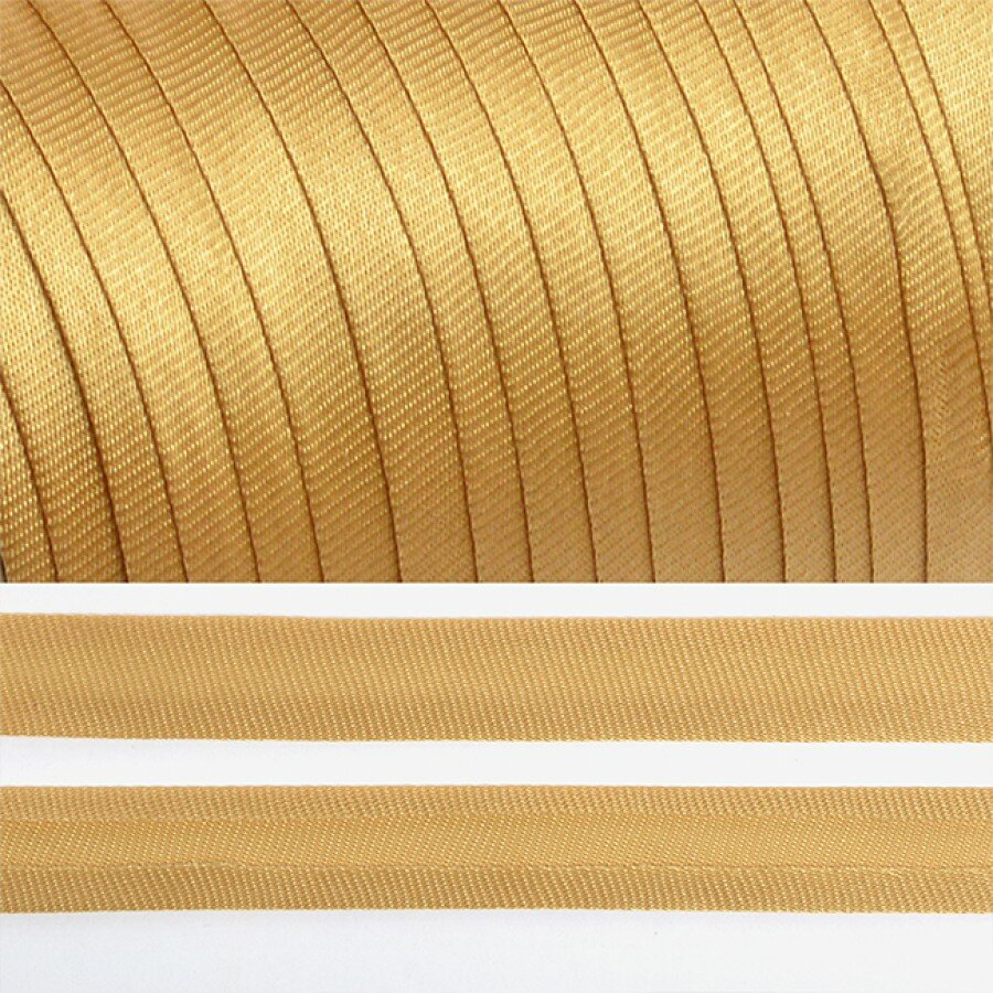 Косая бейка атласная 15мм F277 (6455) бежевый уп.132 м