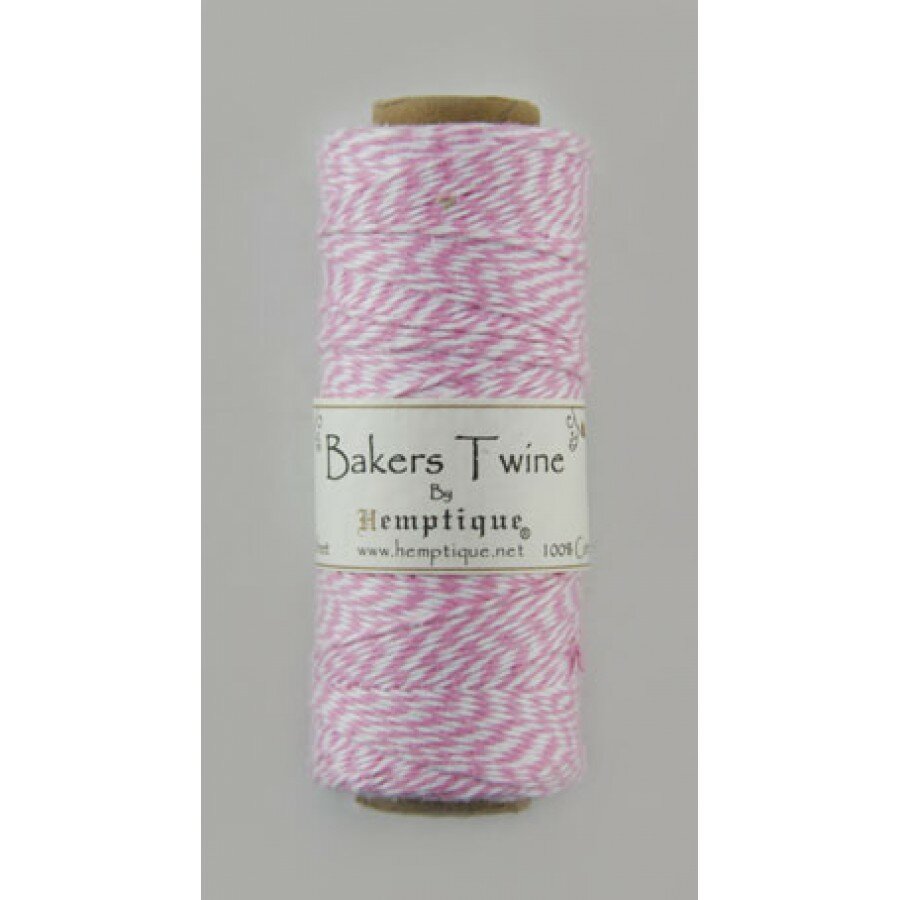 Шнур Bakers Twine на катушке, 2 х 2 нити, 1мм, 125 м, 50 г 125 м светло розово-белый 2 х 2 нити, 1 мм HEMPTIQUE BTS2LTPNK-W