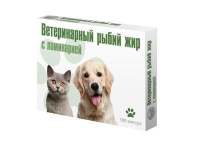 Рыбий жир ветеринарный для кошек и собак №3 вака "С Ламинарией"