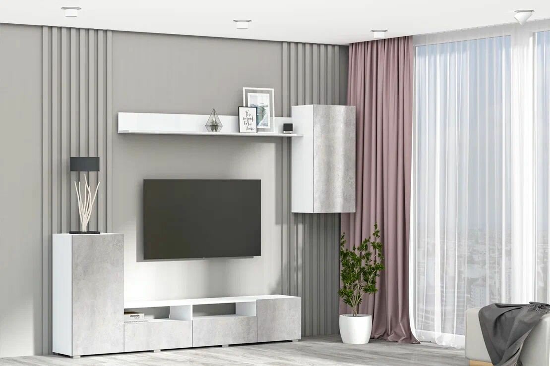 Гостиная Аллегро 2, ширина 213 см, мебель в гостиную, тумба под тв