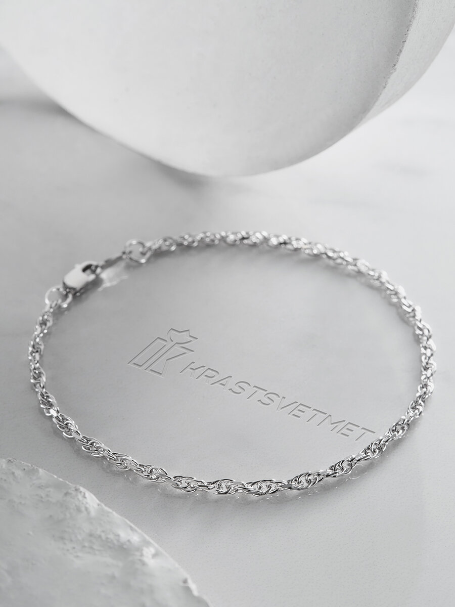 Браслет, серебро, 925 проба, родирование