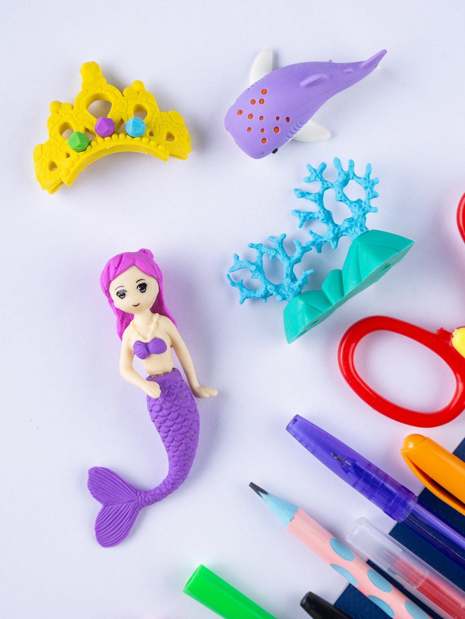 Набор ластиков русалочка 4 шт