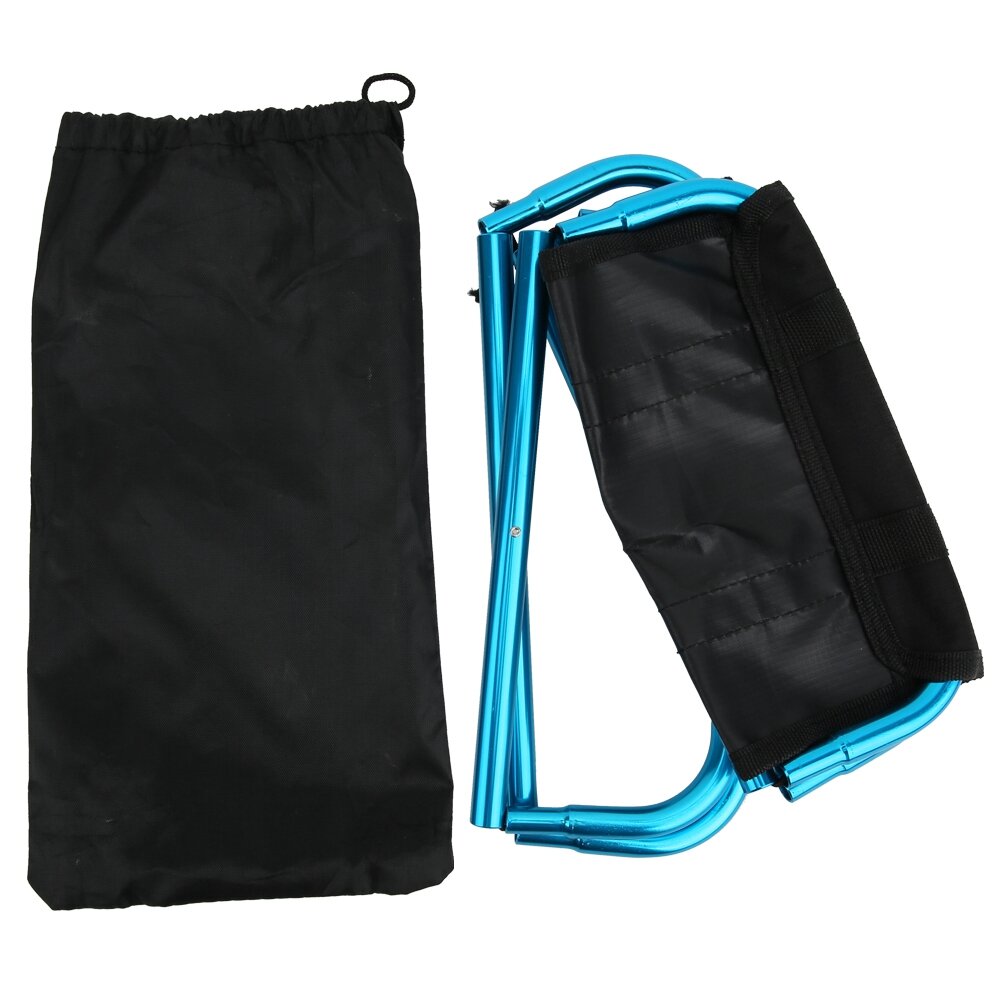 Синий наружный мини -складной стул Портативный кемпинг -алюминиевый сплав складной кресло для рыбалки для скалолазания барбекю