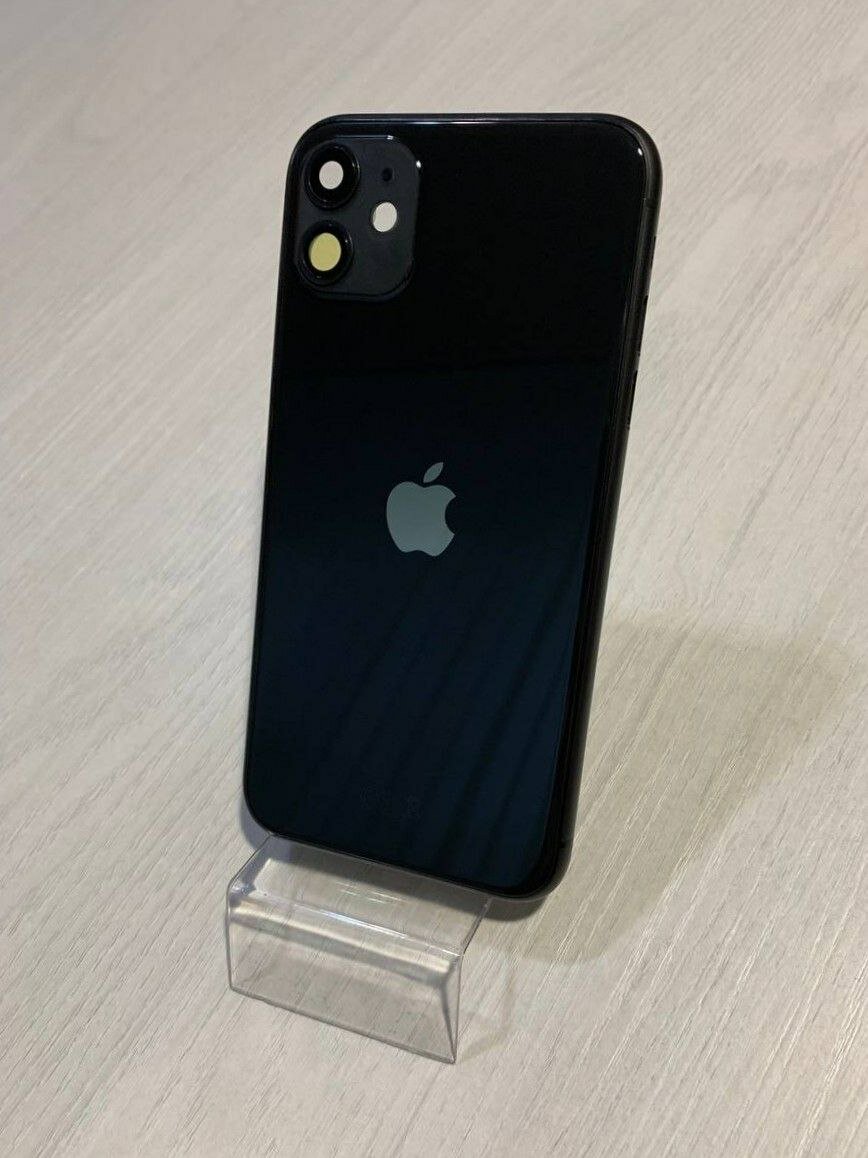 Корпус для IPhone 11 чёрный (BLACK), комплект кнопок, сим-лоток