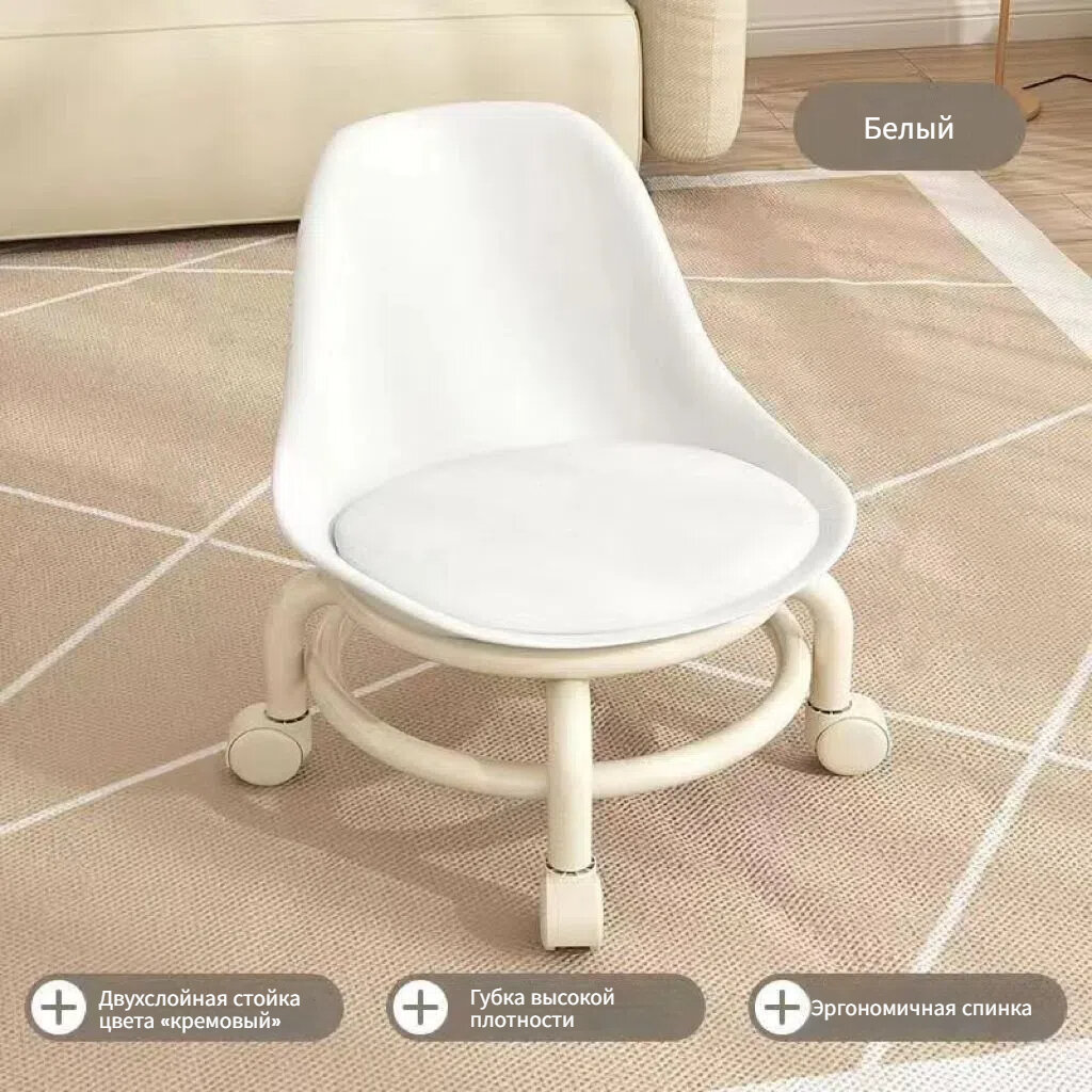 Кресло Элегантная Русская Классика, обивка искусственная кожа, поворотное, белое