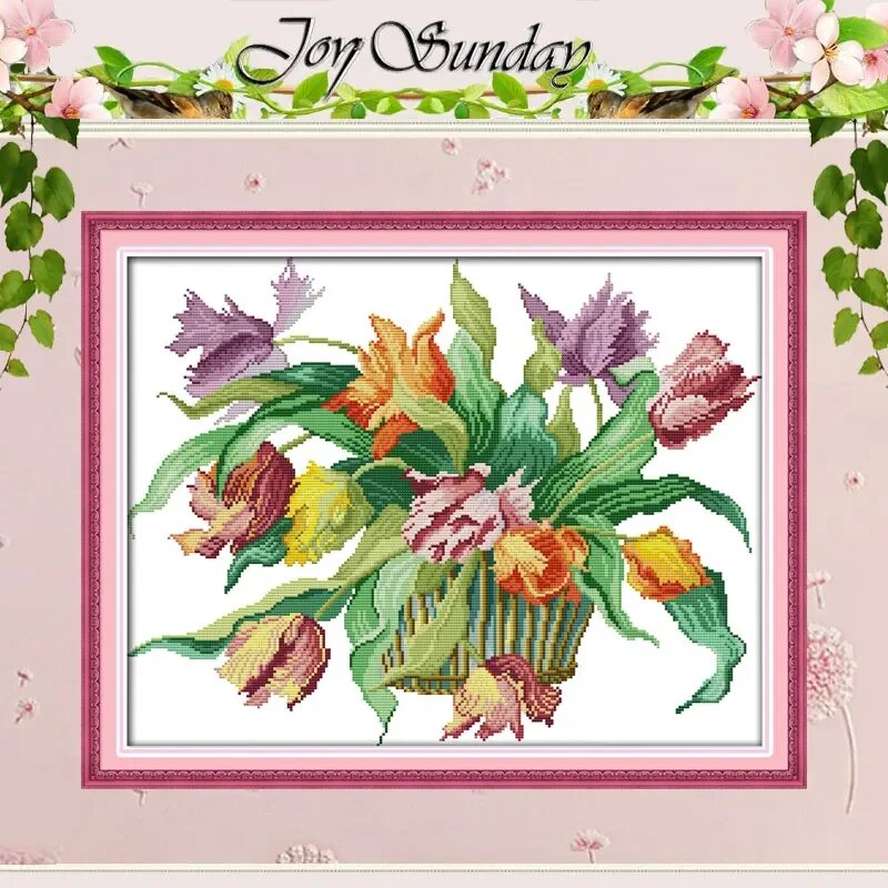 Набор для вышивки крестом Joy Sunday Тюльпаны 14CT