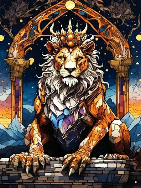 Алмазная картина "Птица-дракон" алмазная огранка 40х50 см,40X50CM, белый