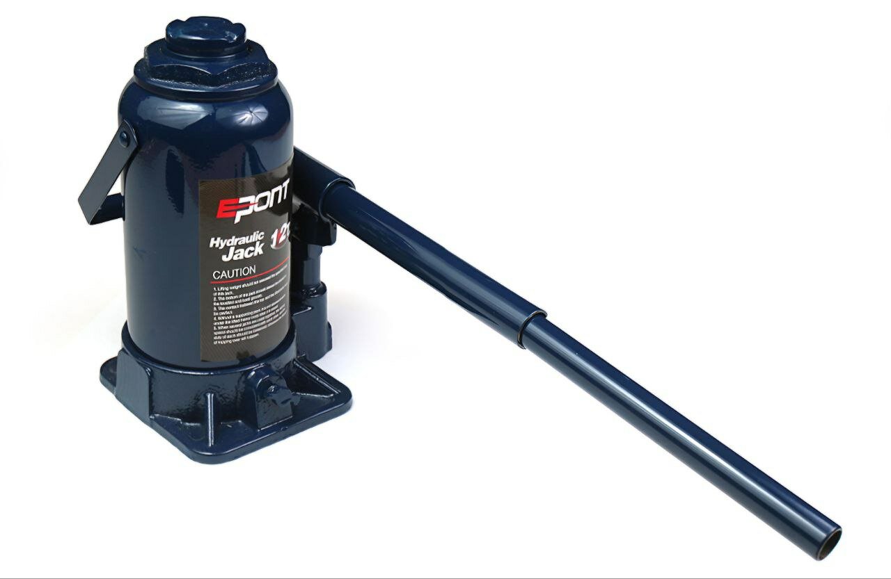 Домкрат гидравлический EURO, 12т, синий, складная ручка, для автобусов и грузовых автомобилей