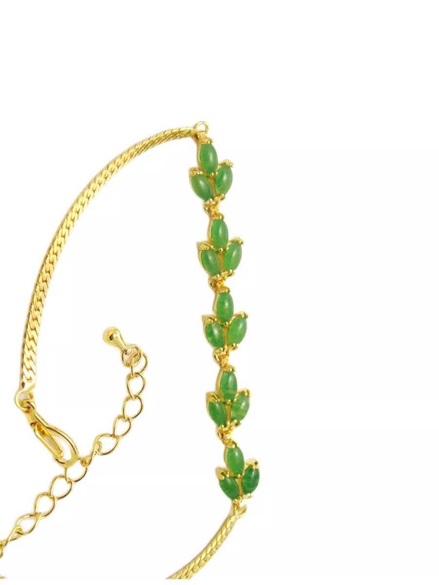 Плетеный браслет, хризопраз