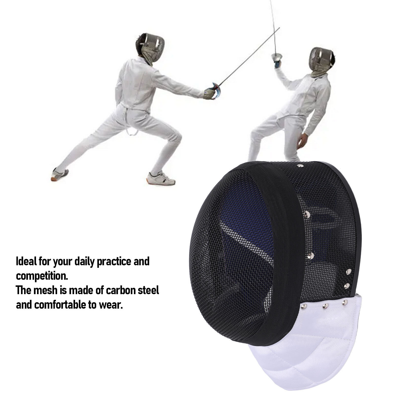 Шлем для фехтования, шлем для фехтования на шпагах со съемной подкладкой, защитное снаряжение для фехтования для взрослых и молодежи, размер S 53-58 см