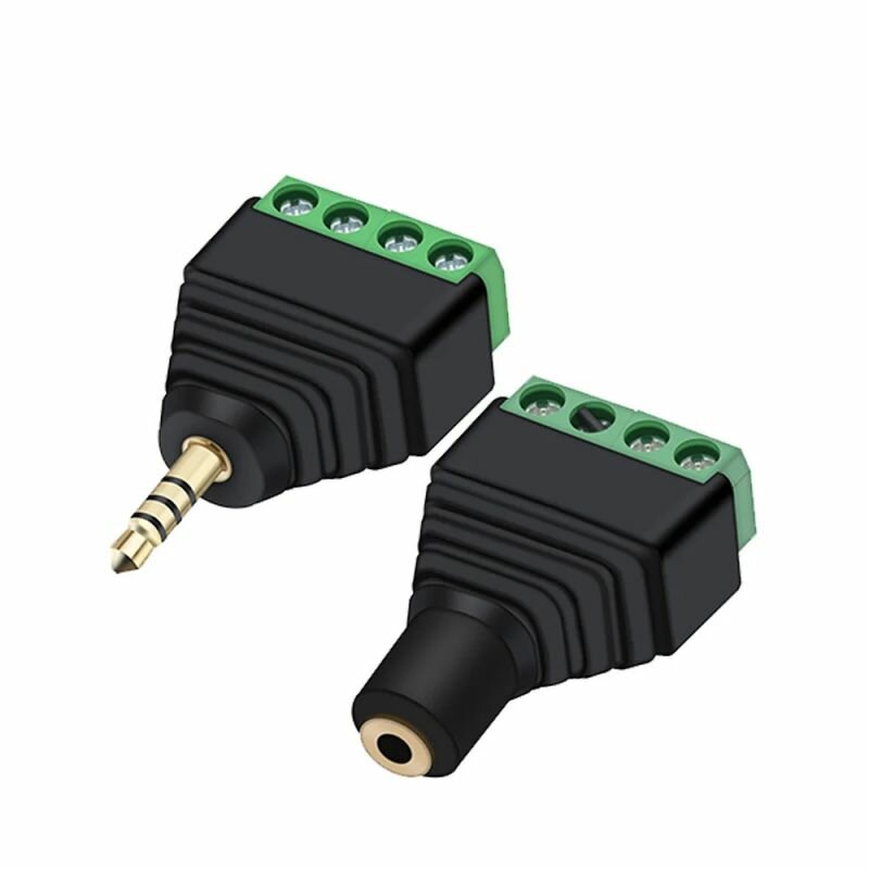 1 пара Мужской Женский Видео AV Балун 3,5 мм стерео Мужской к AV винтовой клемме Стерео Джек 3,5 мм женский 3/4 контактный Клеммная колодка