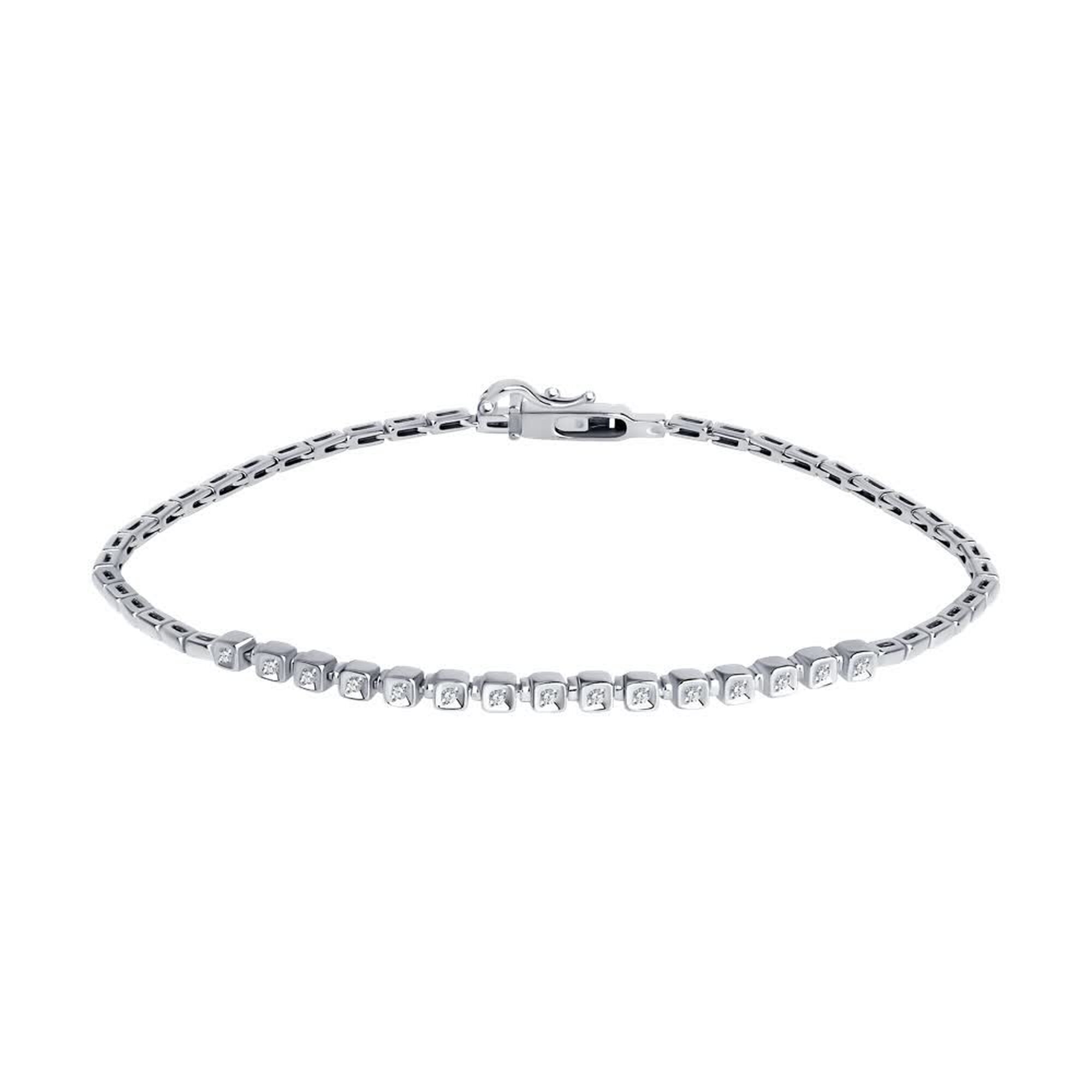 Глидерный браслет, белое золото, 585 проба, бриллиант