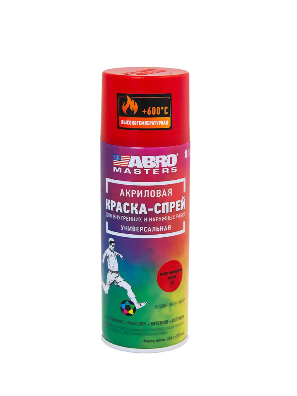 Краска высокотемпературная красная ABRO MASTERS 226 мл