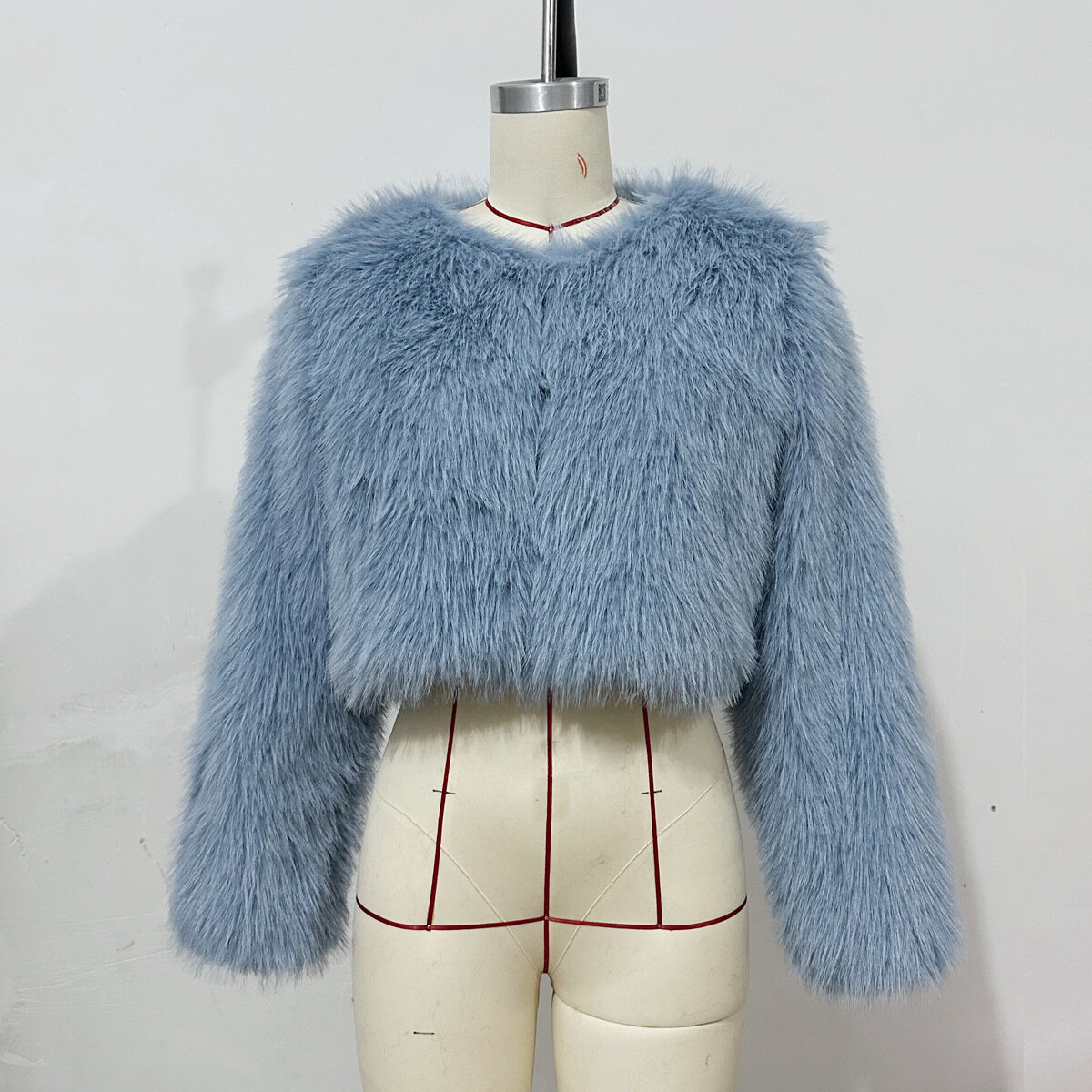 Пальто из искусственного тосканского меха Toca в корейском стиле, однотонное женское короткое пальто