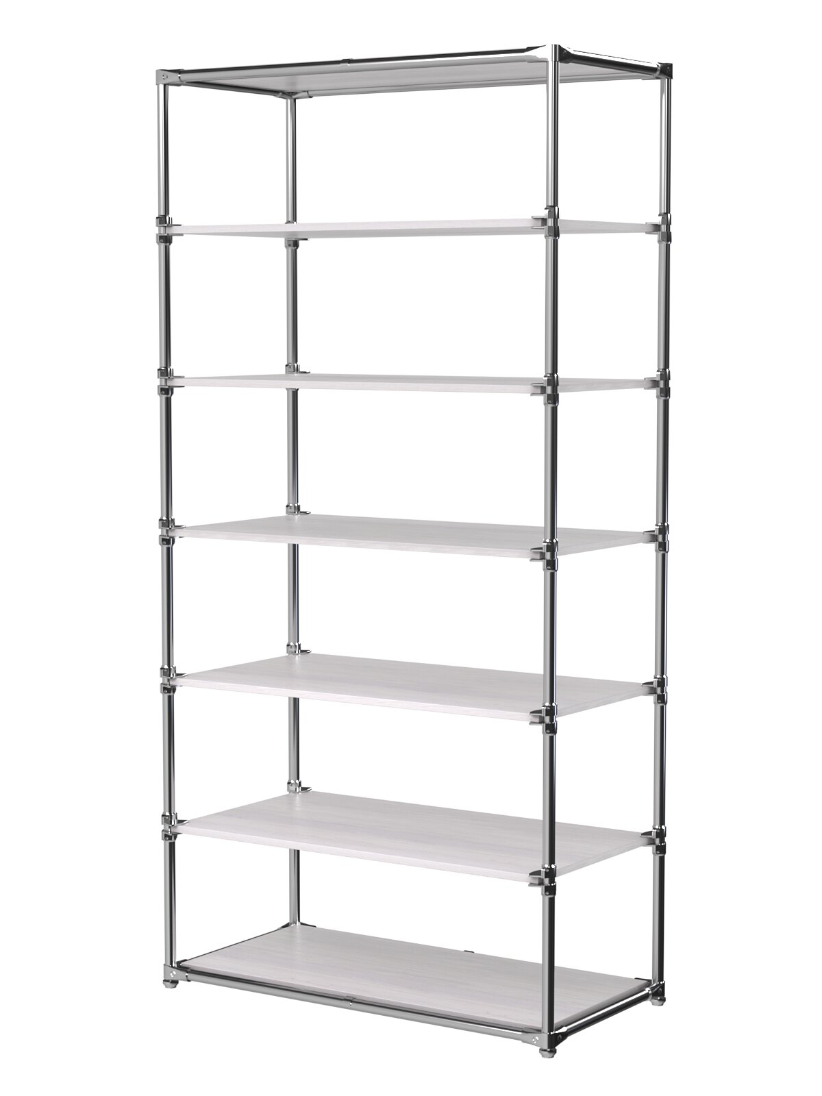 Пристенный торговый стеллаж лайт с глубокими полками ДСП №4, Ясень Анкор светлый - U31104