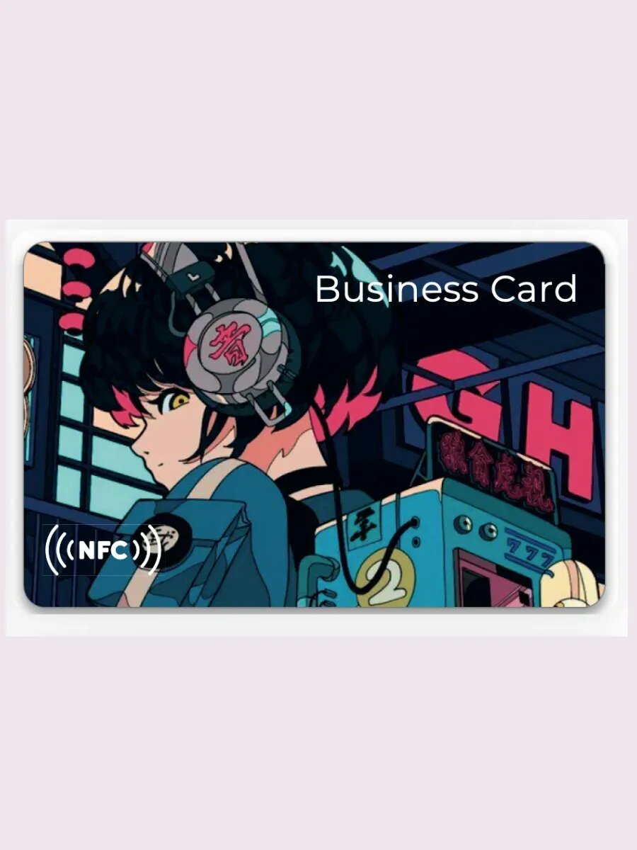 Визитка Prisloni Anime3, NFC, для Android и iOS, контакт в одно касание