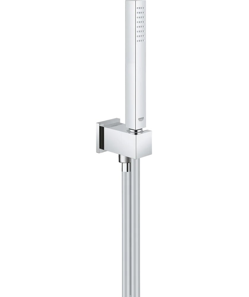Душевой гарнитур Grohe Euphoria Cube Stick 26405000 встраиваемый, хром, глянцевый, латунный, лейка для душа со шлангом и держателем, с функцией экономии воды