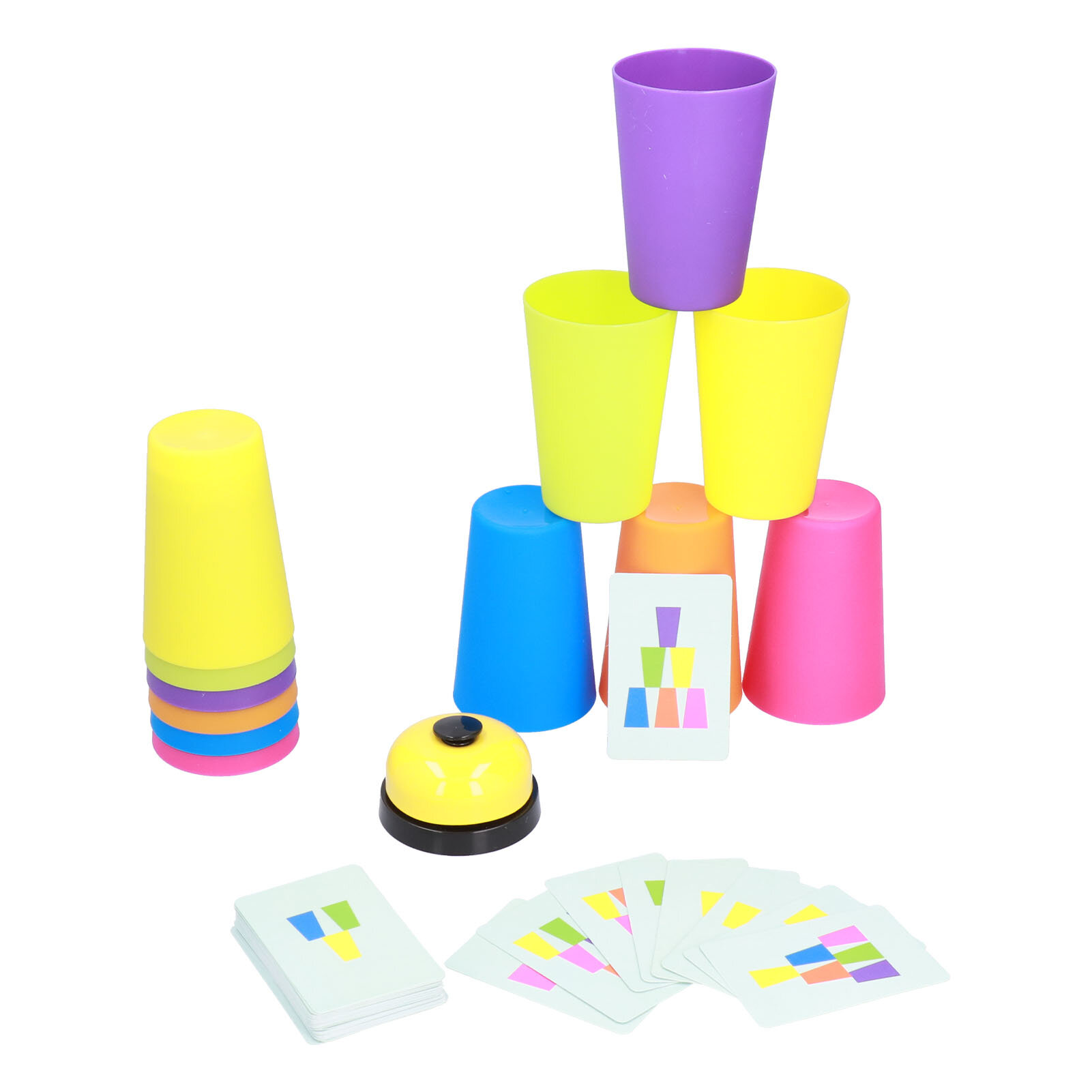 Развивающая игра с пластиковыми стаканчиками для детей с карточками для двух игроков