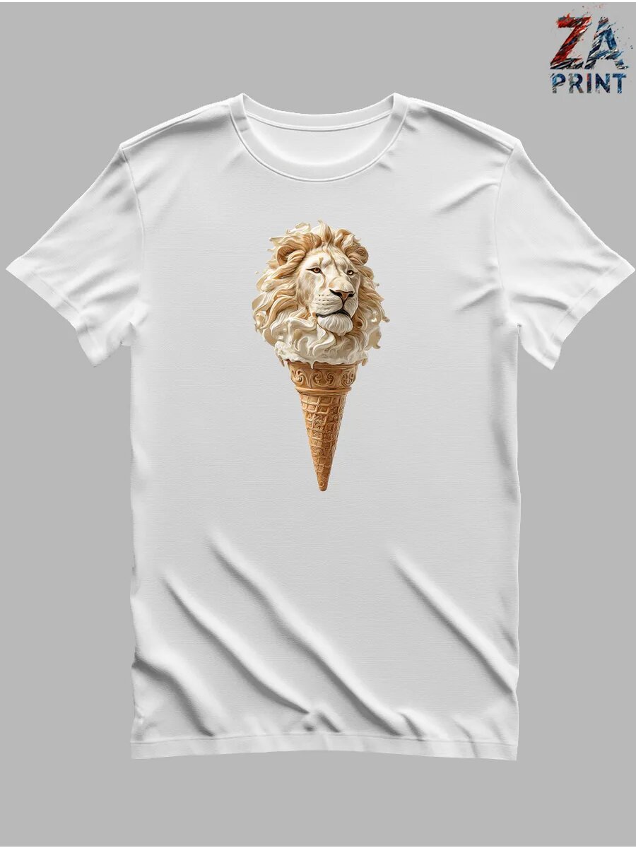 Футболка мороженое лев