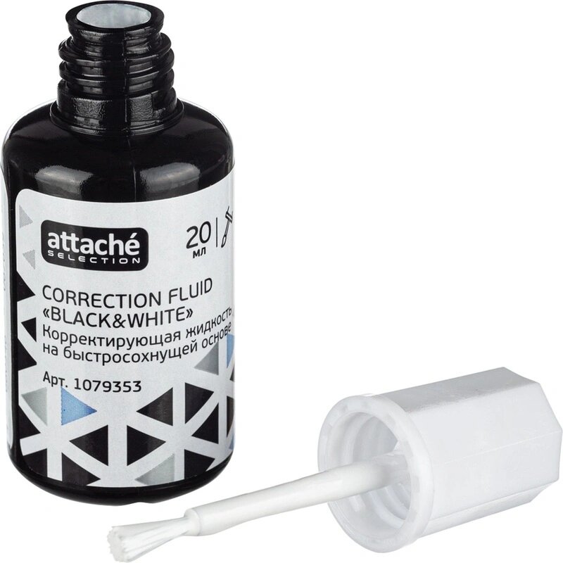Корректирующая жидкость 20млBlack & White быстр, кисточка