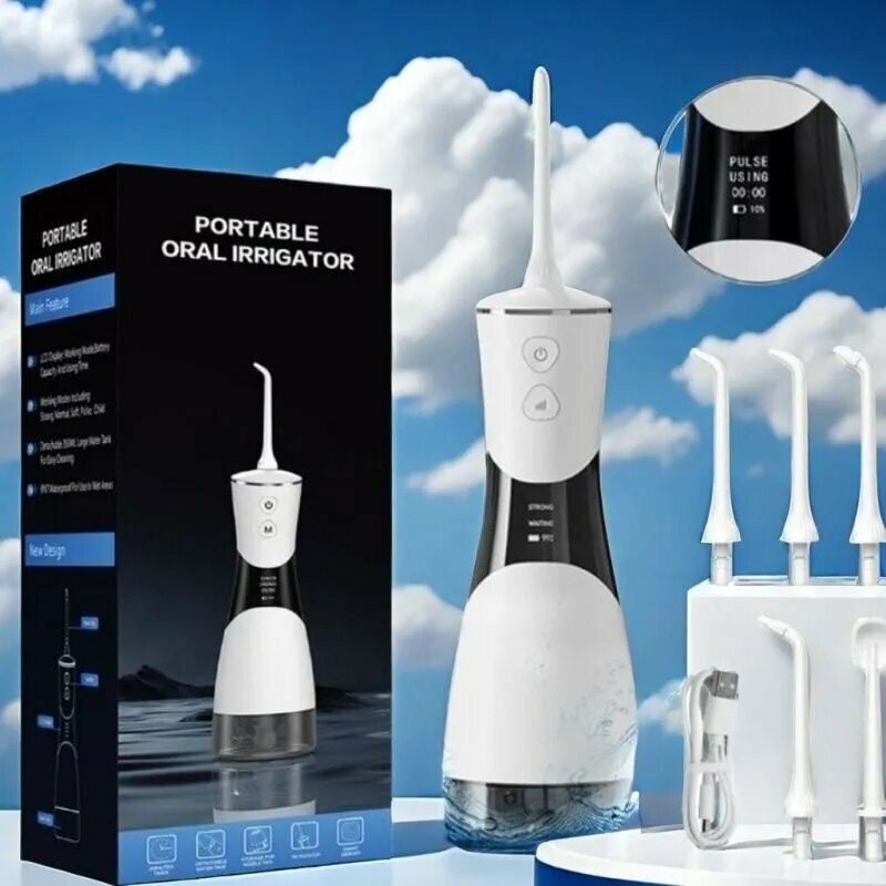 Портативный ирригатор PulseBrush V350 с 5 режимами и Led-дисплеем для точного контроля