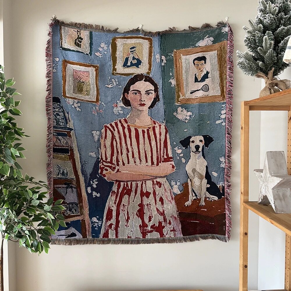 Плед Henri Matisse из хлопка 130x160cm, red striped