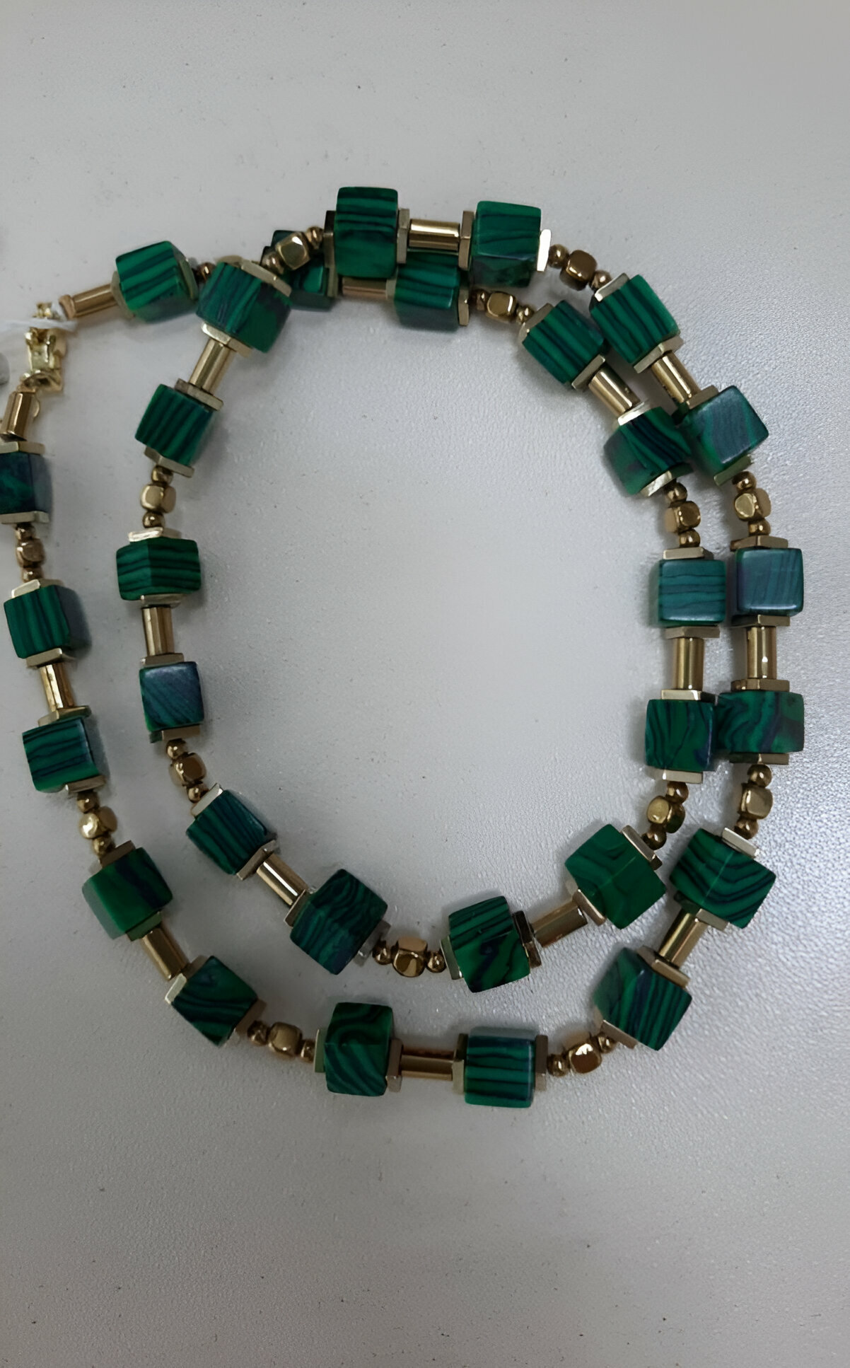 Колье, малахит, гематит