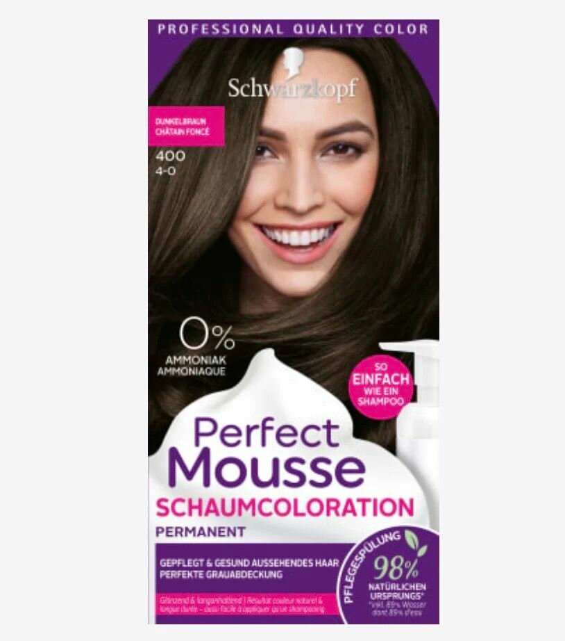 Schwarzkopf Perfect Mousse тон 400 Краска-мусс для волос, Темно-коричневыйxf