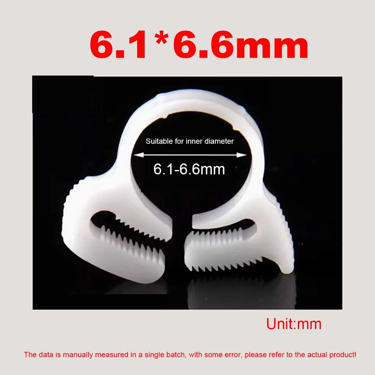 Пластиковый хомут для труб 3,8-4,3 мм/51-54 мм 10pcs 6.1-6.6mm