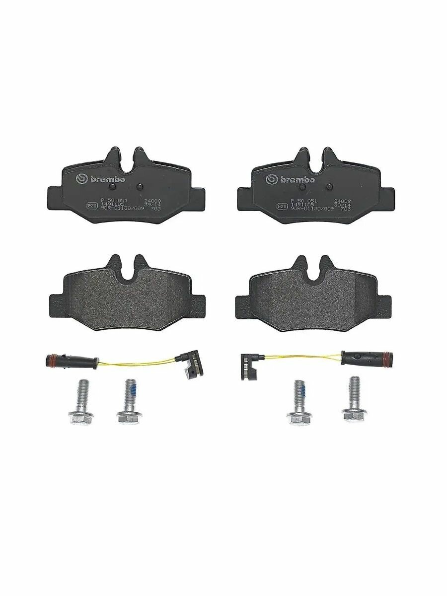 Колодки тормозные дисковые задние для а/м Mercedes Vito / Мерседес Вито, Brembo P50051