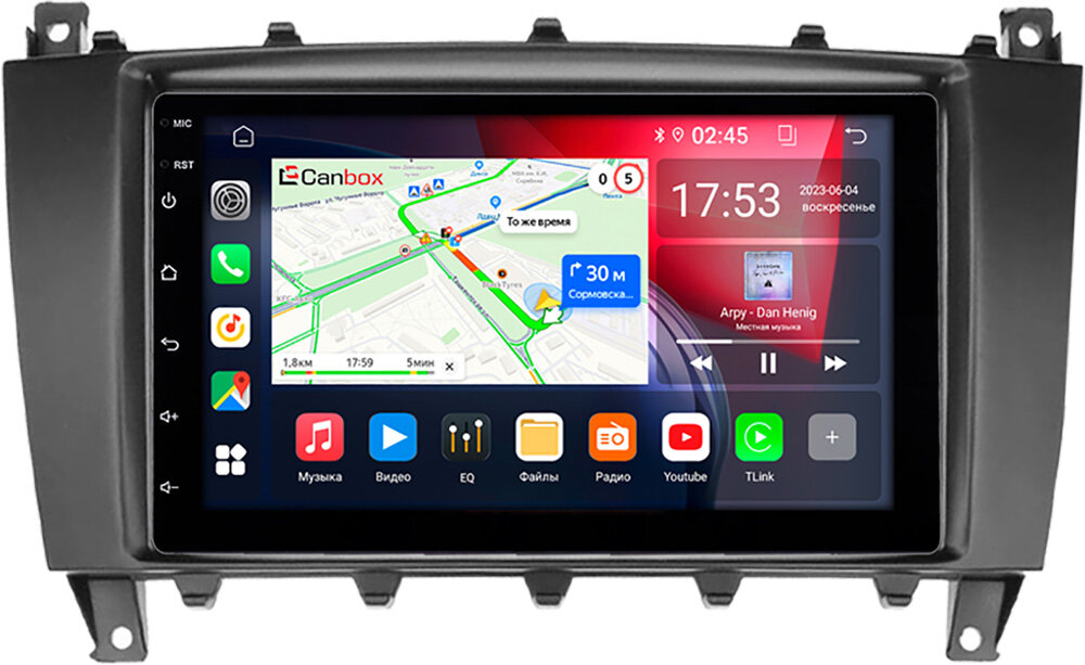 Штатная магнитола Mercedes C-klasse (W203), CLC-klasse, G-klasse (W463) 2005-2010 Canbox 4/64 Android 10 (GTR7-RP-MRCC-354) (IPS, DSP, CarPlay)