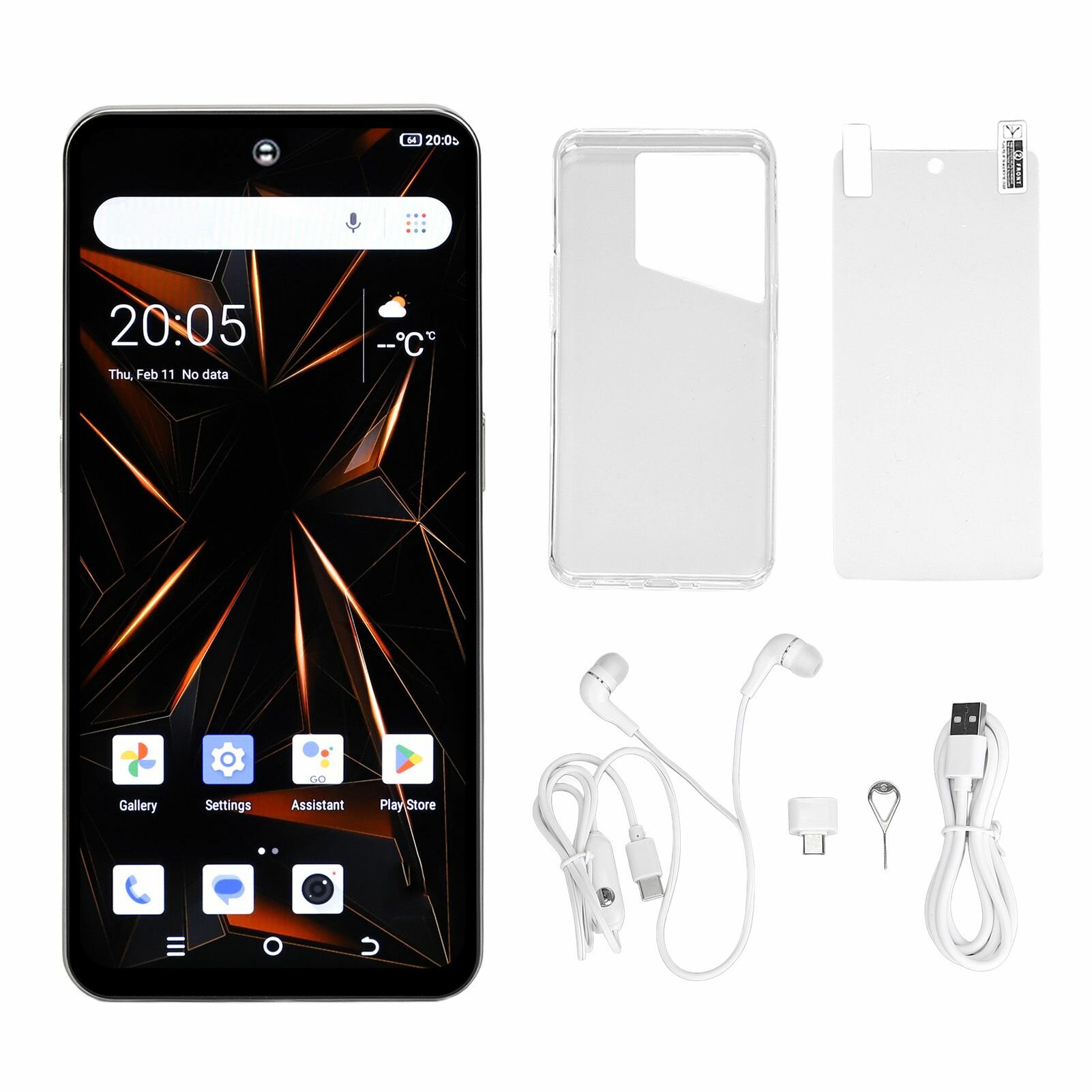 Смартфон 6.53" FHD 4G, 12/128GB, камеры 8/24 МП, Android 13 (Серебро)