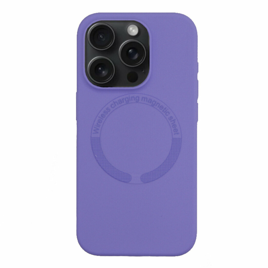 Чехол-накладка для iPhone 15 Pro, Silicon Case, магнитный (MagSafe), без лого, X-CASE, сиреневый