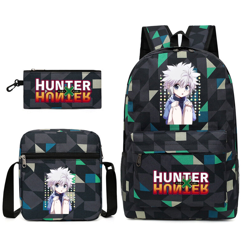 Постоянные мужские и женские рюкзаки Hunter HUNTER x HUNTER, школьные сумки, комплект из трех предметов, рюкзак, дорожная сумка