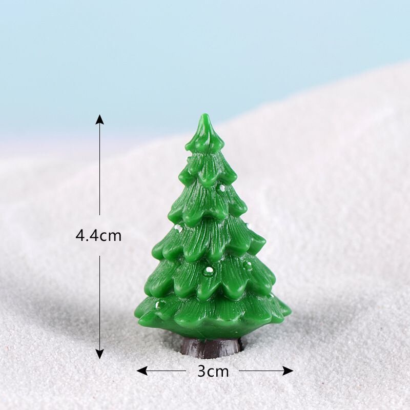 Vibrant resin christmas tree miniature decorations for romantic and festive settings green