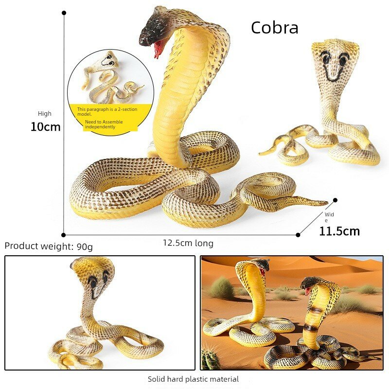 Реалистичная большая модель кобра-питона, реквизит для розыгрышей на Хэллоуин, игрушка-украшение для развития
